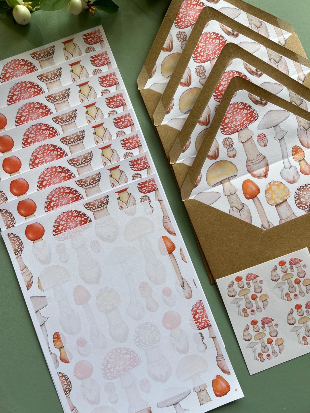 Mushroom, Letter Writing Set, Fungi, Nature Stationery - Etsy