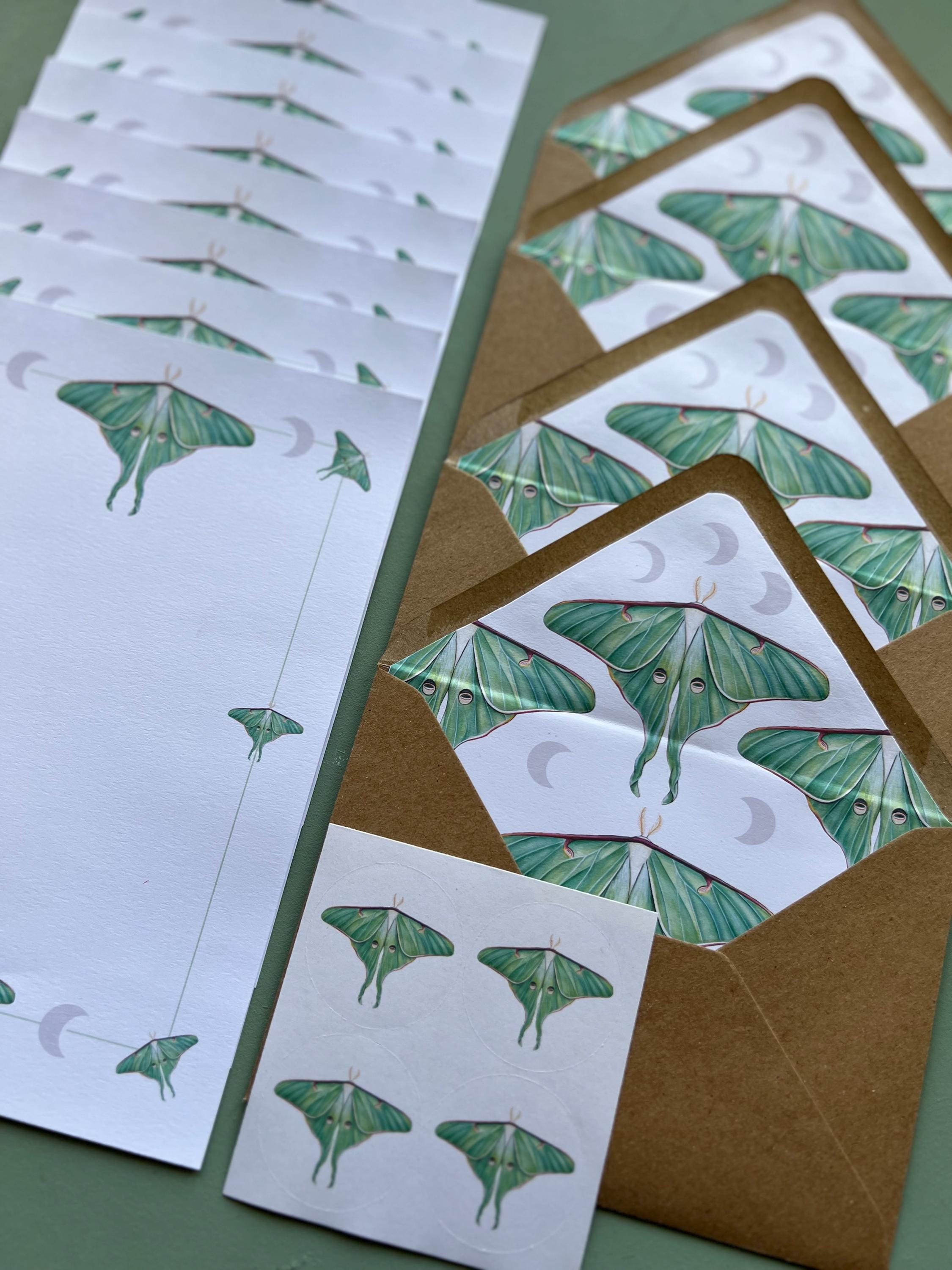 Luna Moth Letter Writing Set, Entomology Gift, Insect Stationery - Etsy