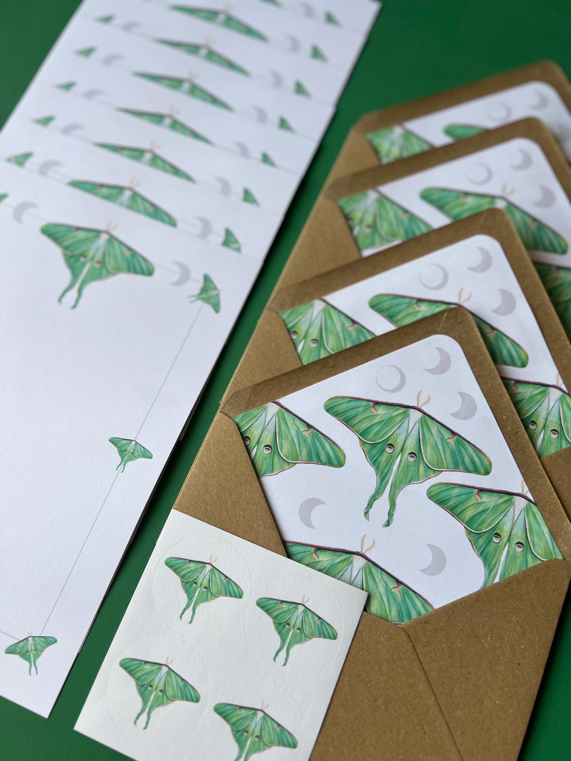Luna Moth Letter Writing Set, Entomology Gift, Insect Stationery - Etsy