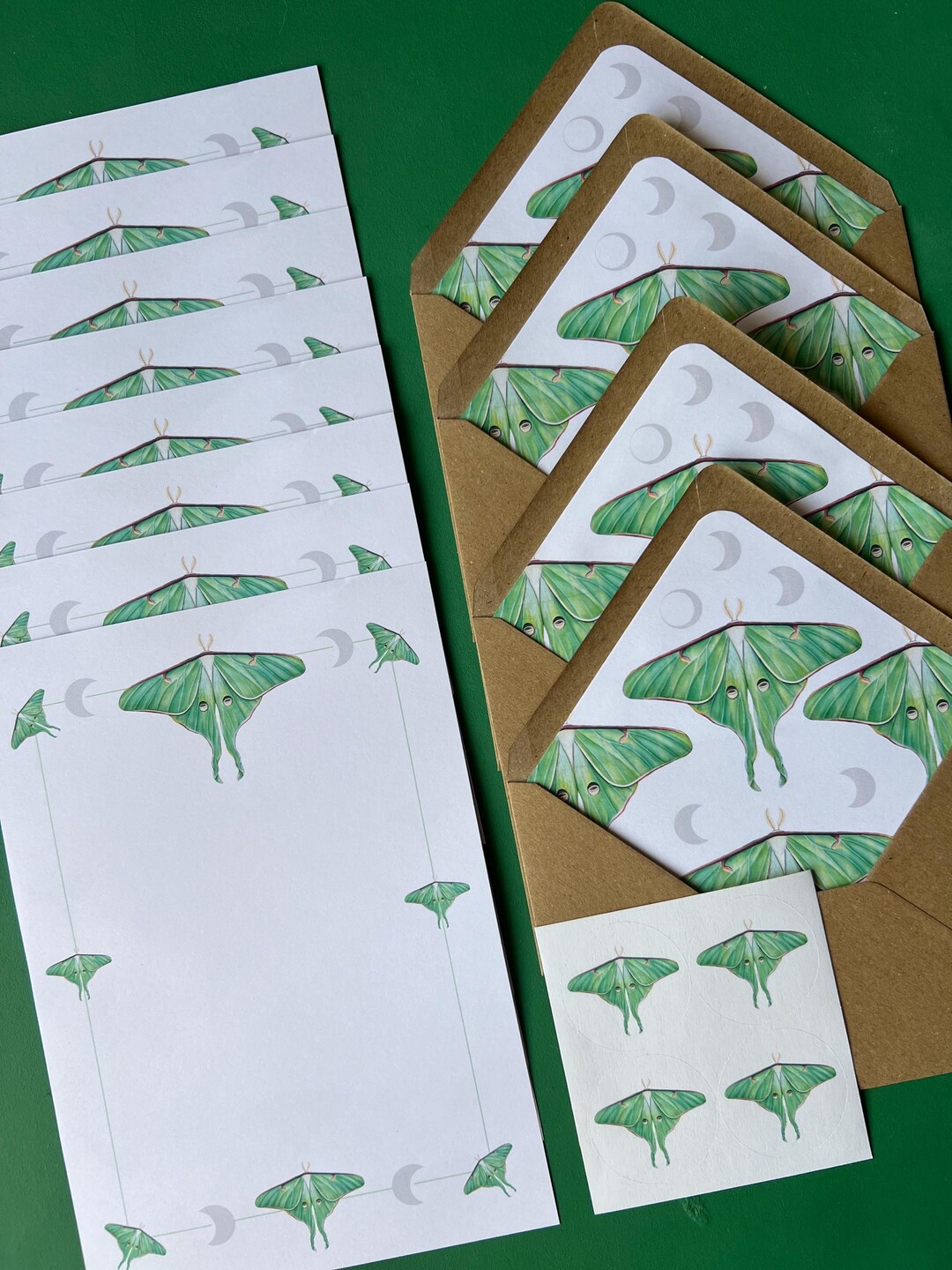 Luna Moth Letter Writing Set, Entomology Gift, Insect Stationery - Etsy