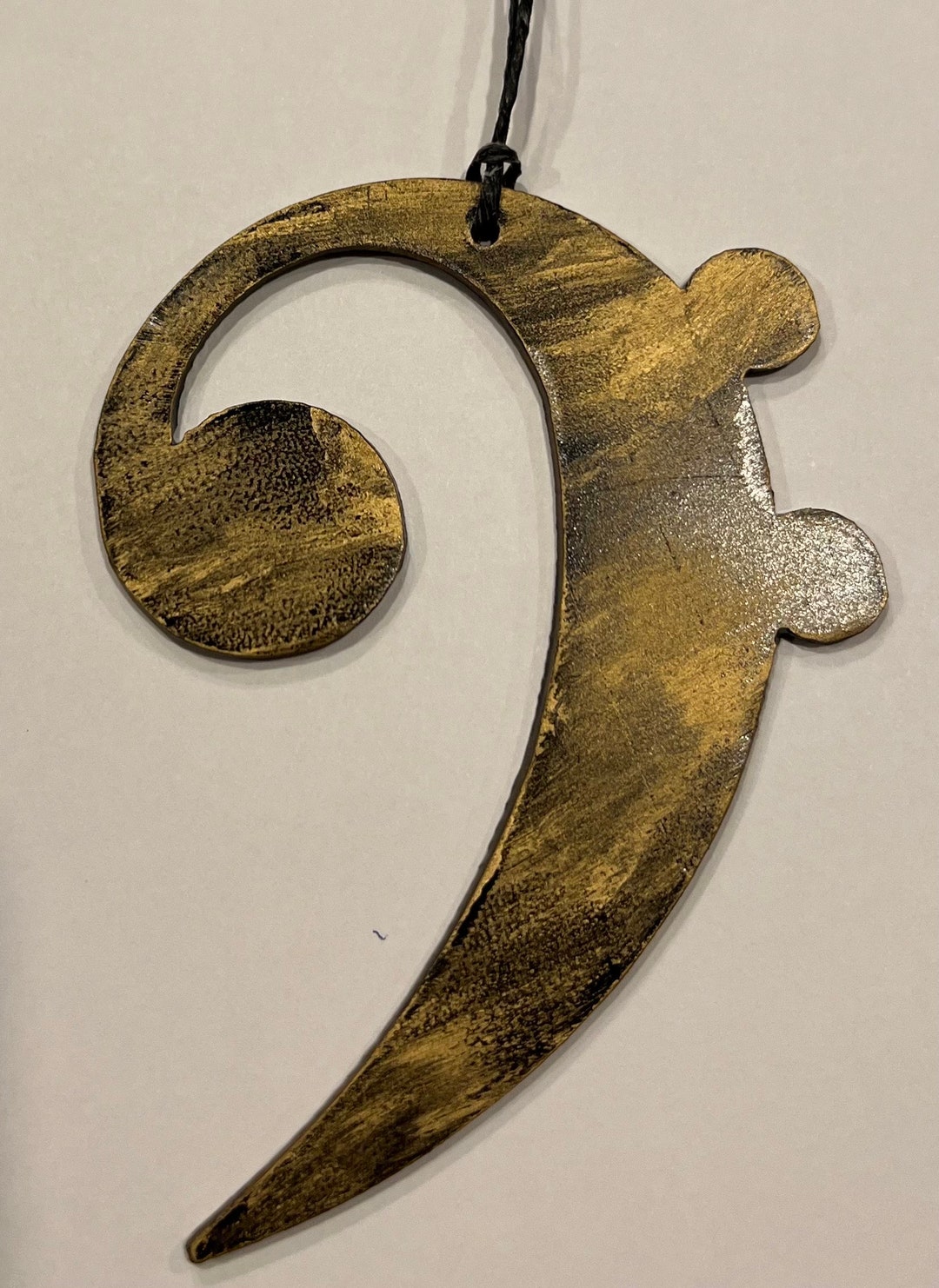 Music Lovers Bass Clef 1/8" Steel Black and Gold or Black - Musician ...