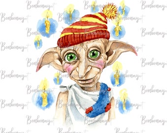 Dobby watercolor | Etsy