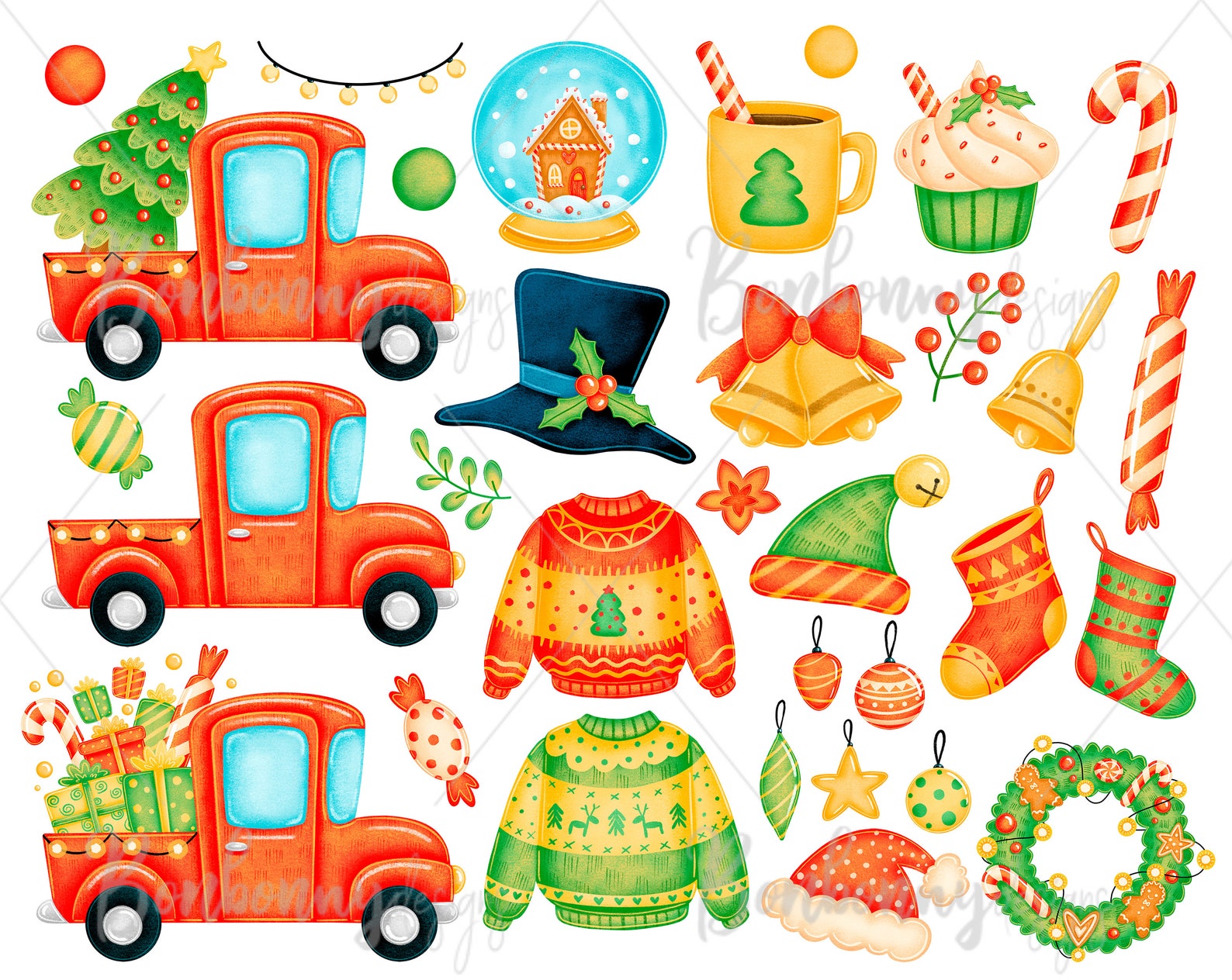 Santa Claus Clipart Mrs Claus Clipart Christmas Elf Clipart - Etsy