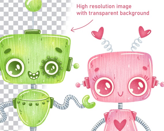 Cute Girl Robot Drawing