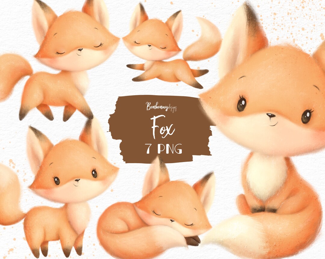 Cute Fox Clipart Forest Animals Clipart Baby Animals - Etsy