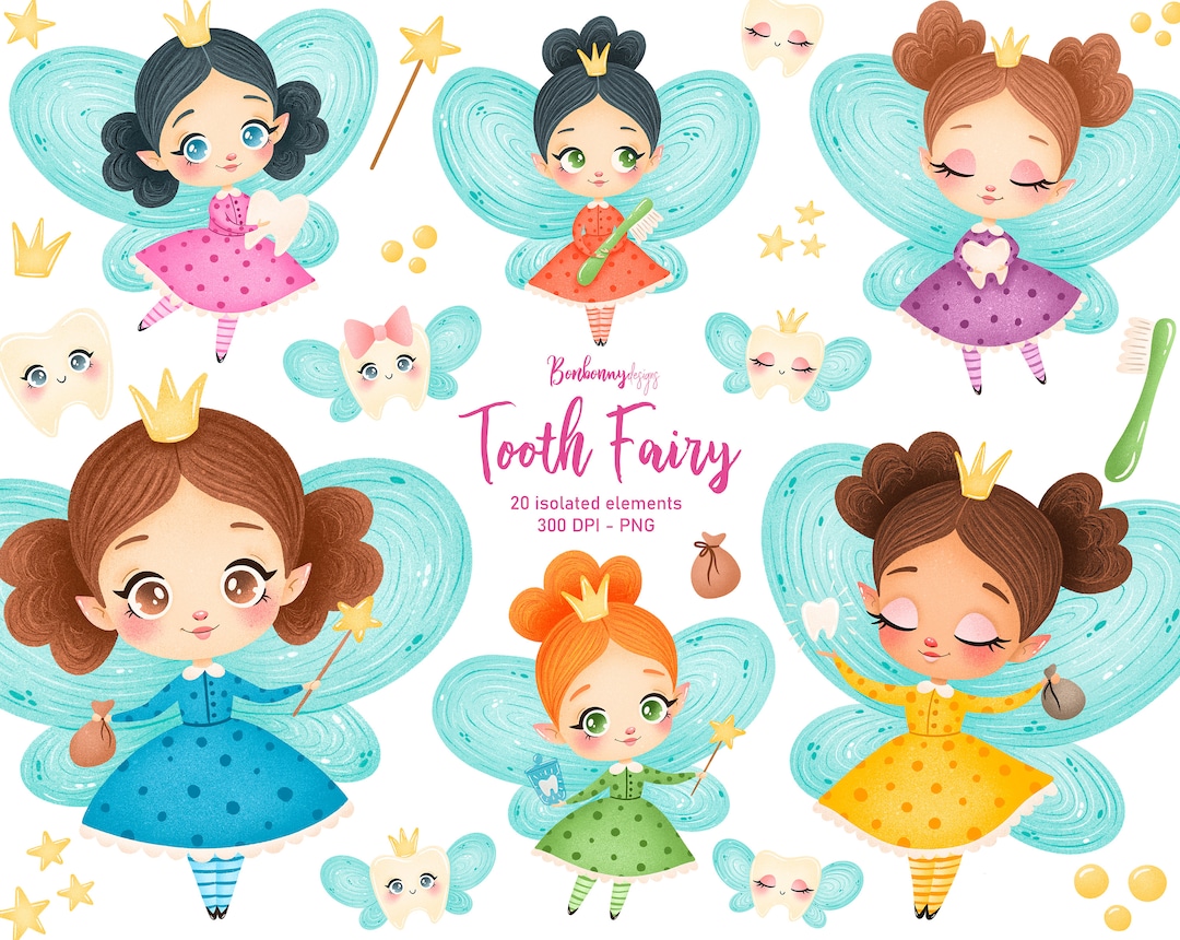 Tooth Fairy Clipart Teeth Clipart Cute Little Fairy Clipart - Etsy UK