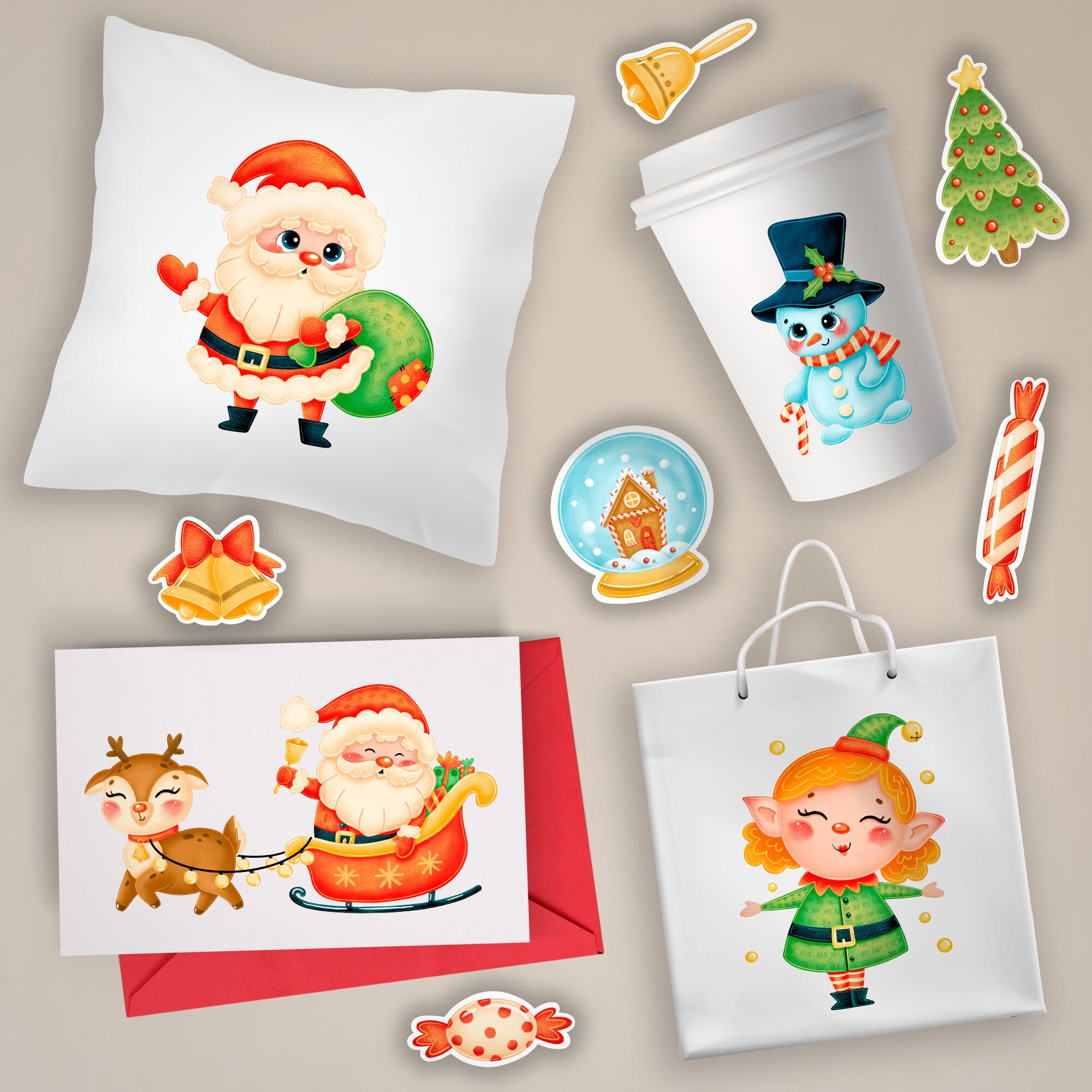 Santa Claus Clipart Mrs Claus Clipart Christmas Elf Clipart - Etsy