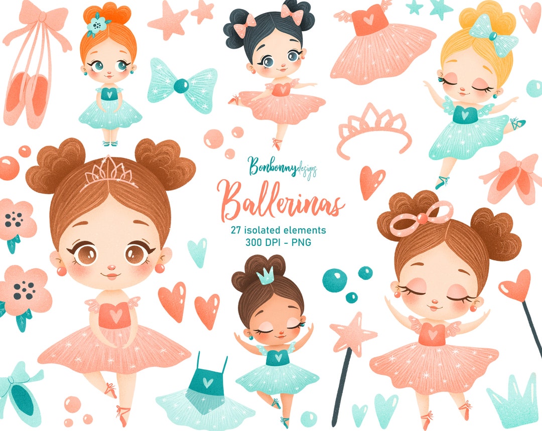 Cute Ballerina Clipart, Ballet Clipart, Baby Shower Girl Clipart ...