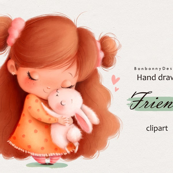 Baby Girl Bunny Clipart - Etsy