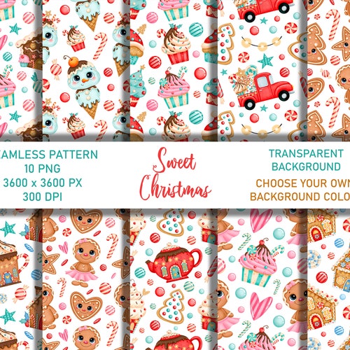 Christmas Gingerbread Digital Paper Commercial Use Scrapbook - Etsy
