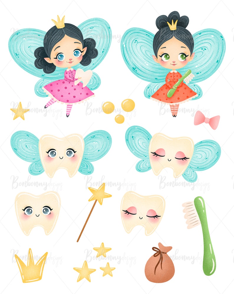 Tooth Fairy Clipart Teeth Clipart Cute Little Fairy Clipart | Etsy UK