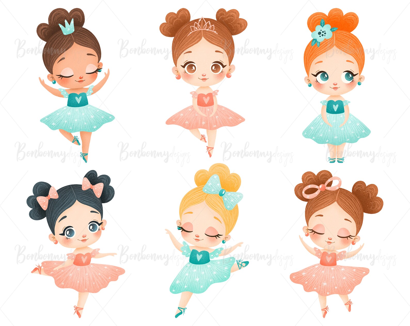 Cute Ballerina Clipart Ballet Clipart Baby Shower Girl - Etsy