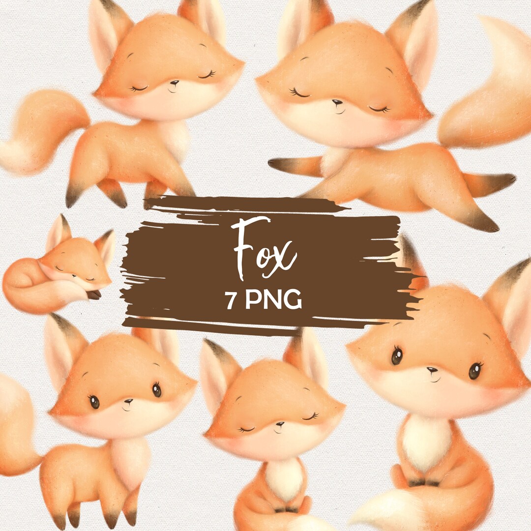 Cute Fox Clipart, Forest Animals Clipart, Baby Animals Clipart, Nursery ...