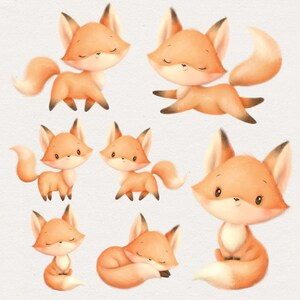 Cute Fox Clipart, Forest Animals Clipart, Baby Animals Clipart, Nursery ...