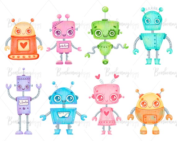 Retro Robot Clipart For Kids