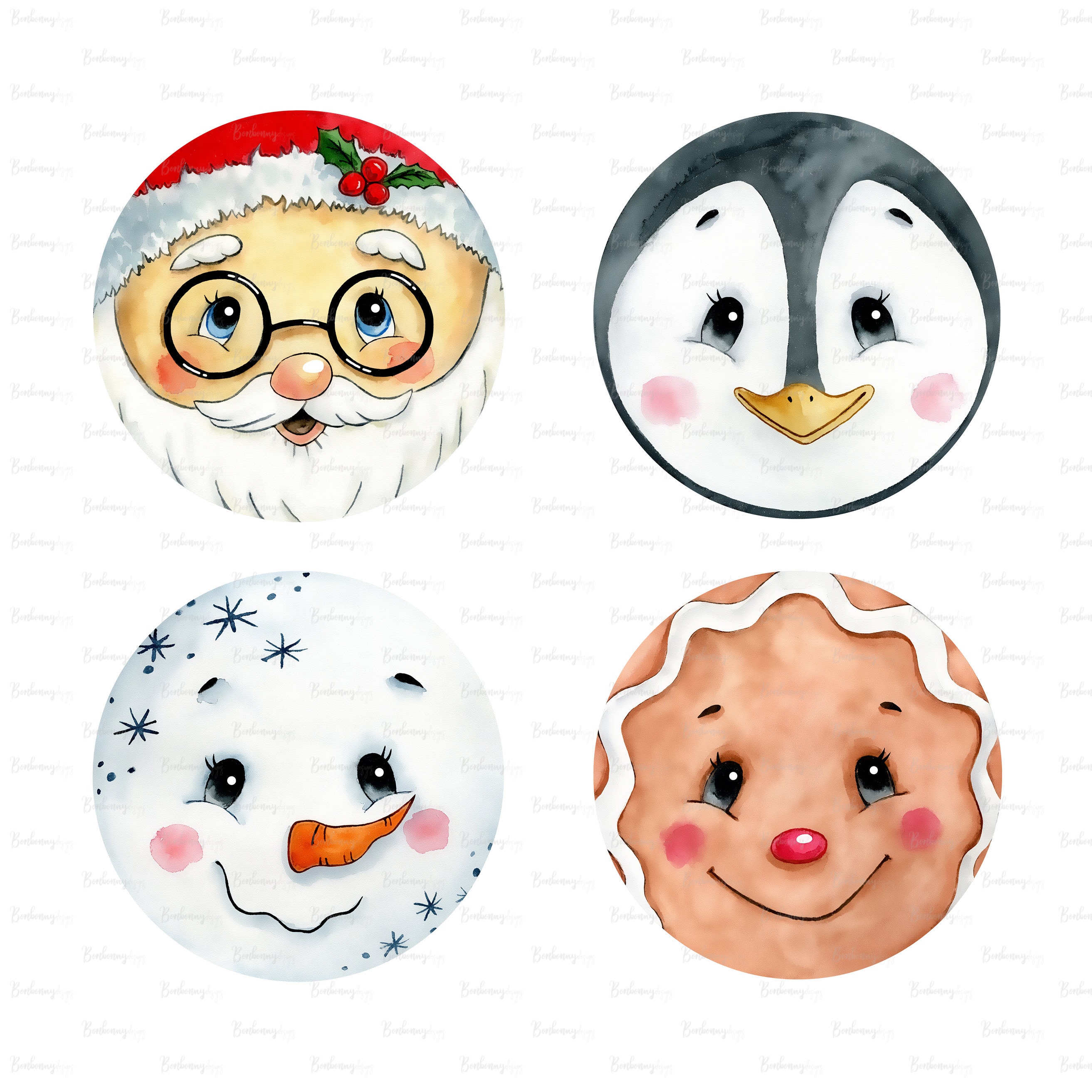 Smiley Face Santa Clipart Frame