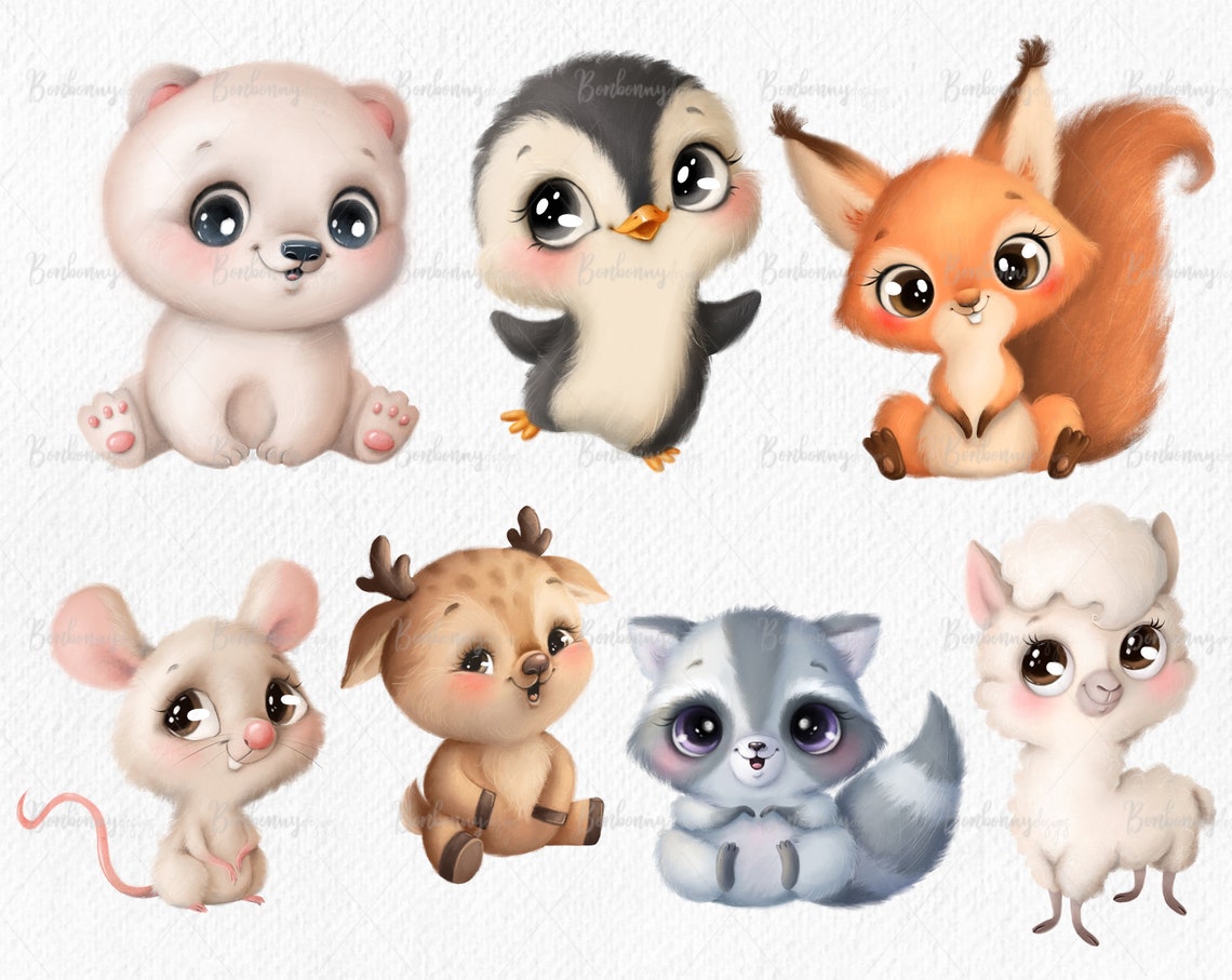 Cute Animals Clipart Forest Animals Clipart Woodland Animals - Etsy Canada