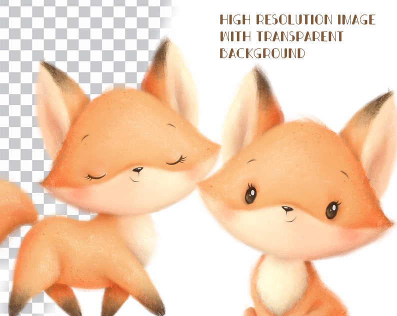 Cute Fox Clipart Forest Animals Clipart Baby Animals - Etsy