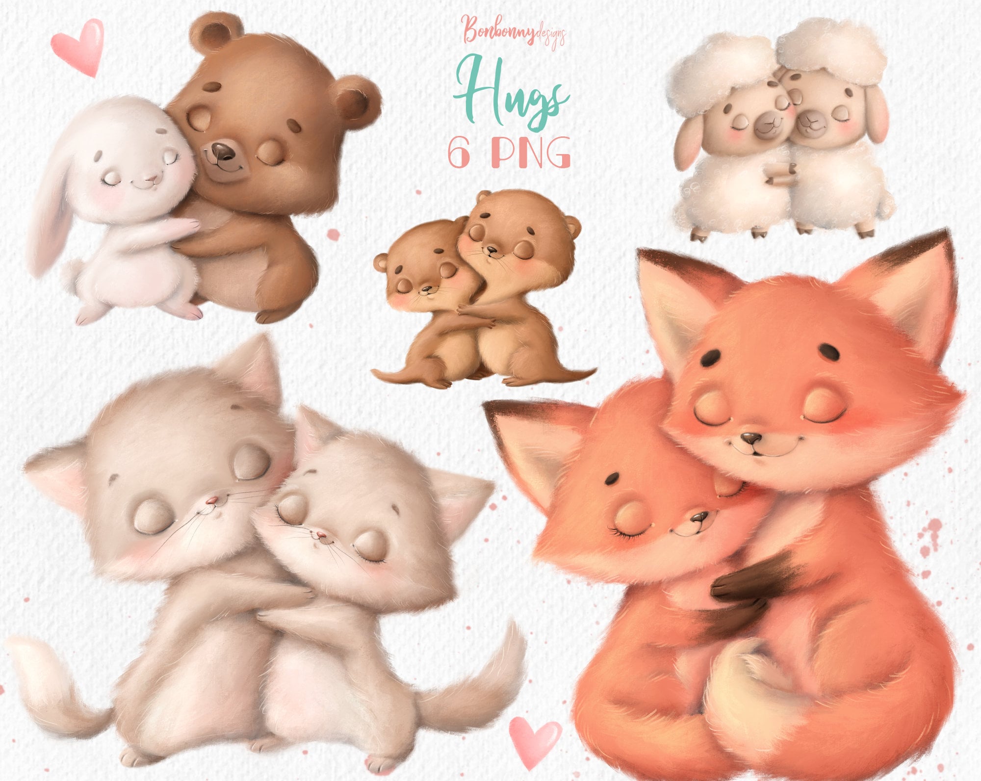 Cute Baby Animals Hugging