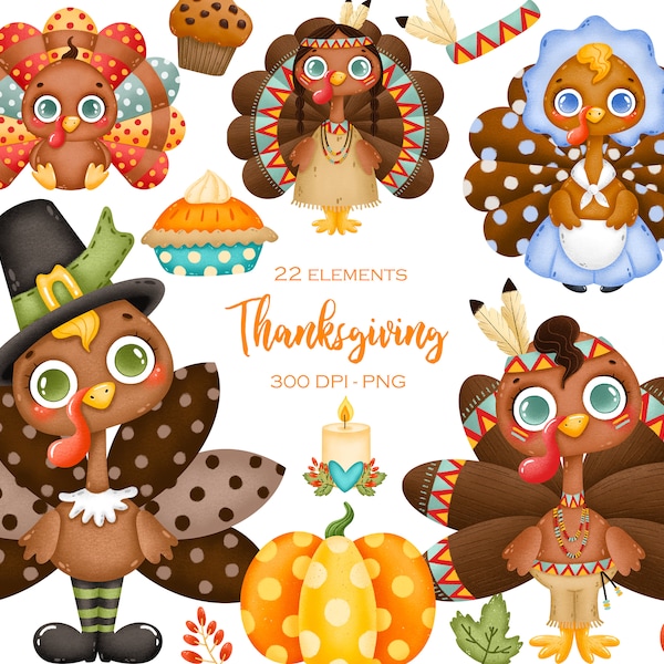 Turkey Clipart - Etsy