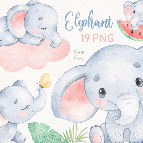 Safari Animals Watercolor Clipart Jungle Animals Cute - Etsy