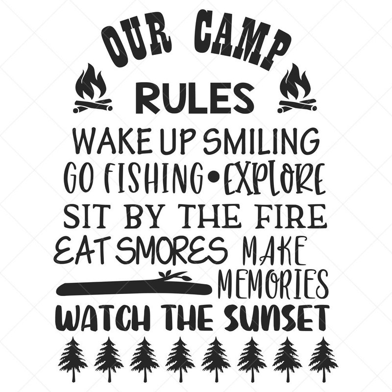 Camping Rules Svg - Etsy