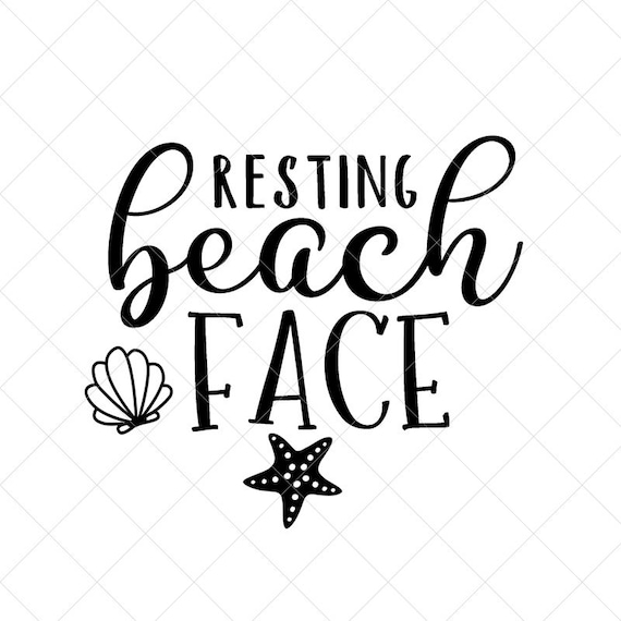 resting beach face SVG PNG DXF pdf cut file digital file digital ...