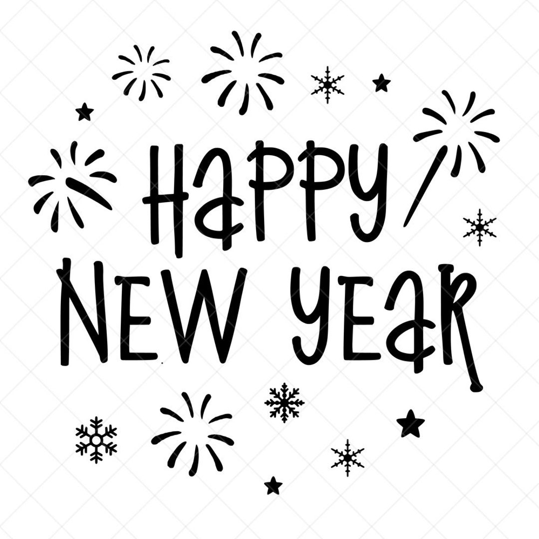 Happy New Year SVG, New Year SVG, Holidays SVG, Png, Eps, Dxf, Cricut ...