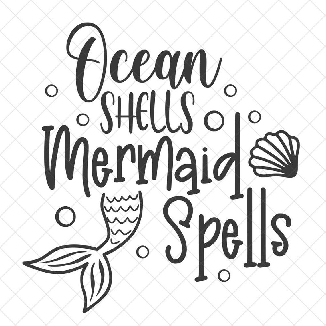 Ocean Shells Mermaid Spells SVG Beach SVG Quote Svg Png - Etsy