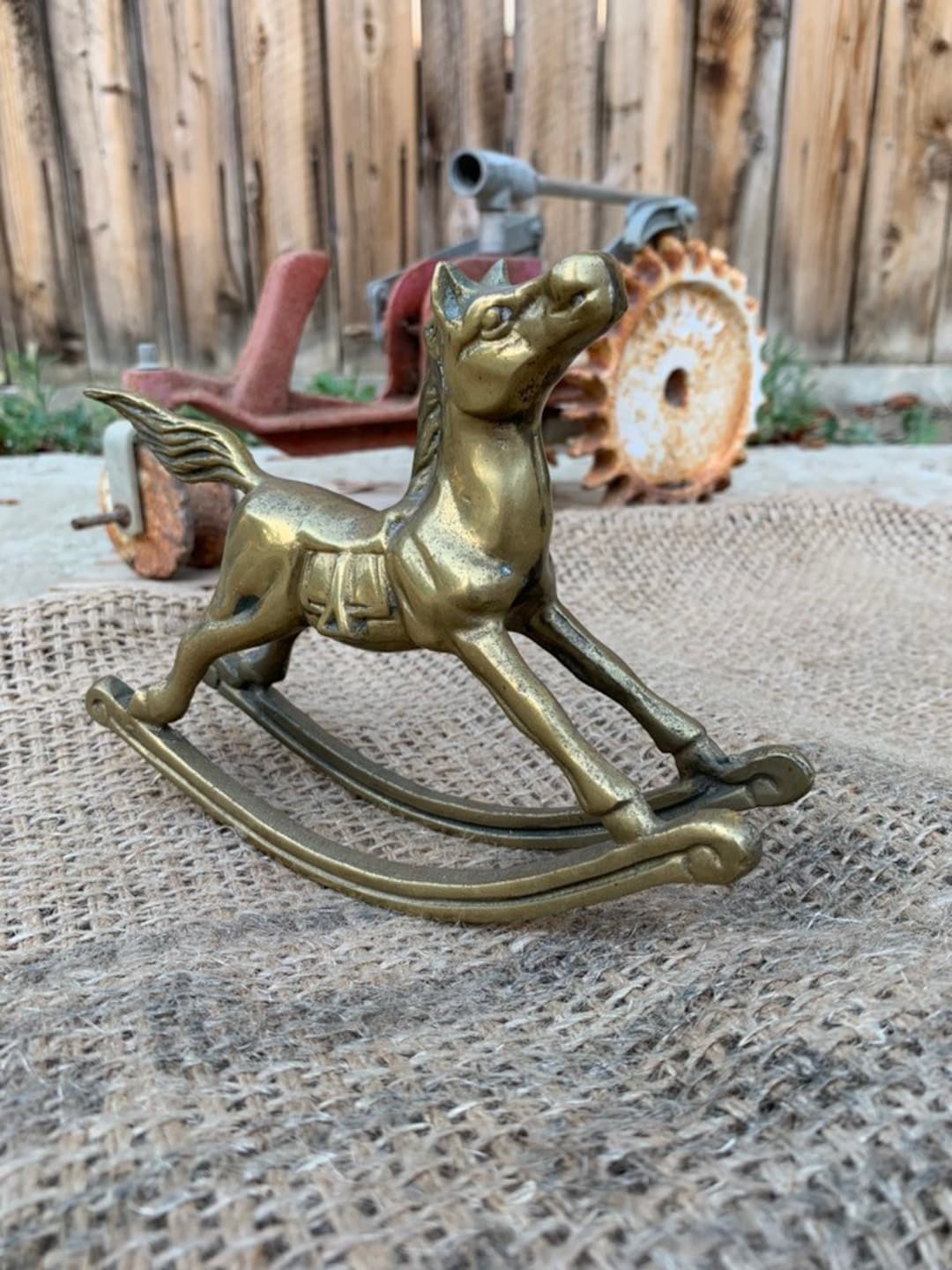 Antique Brass Rocking Horse/figurine / Rocking Horse/ Vintage Decore ...