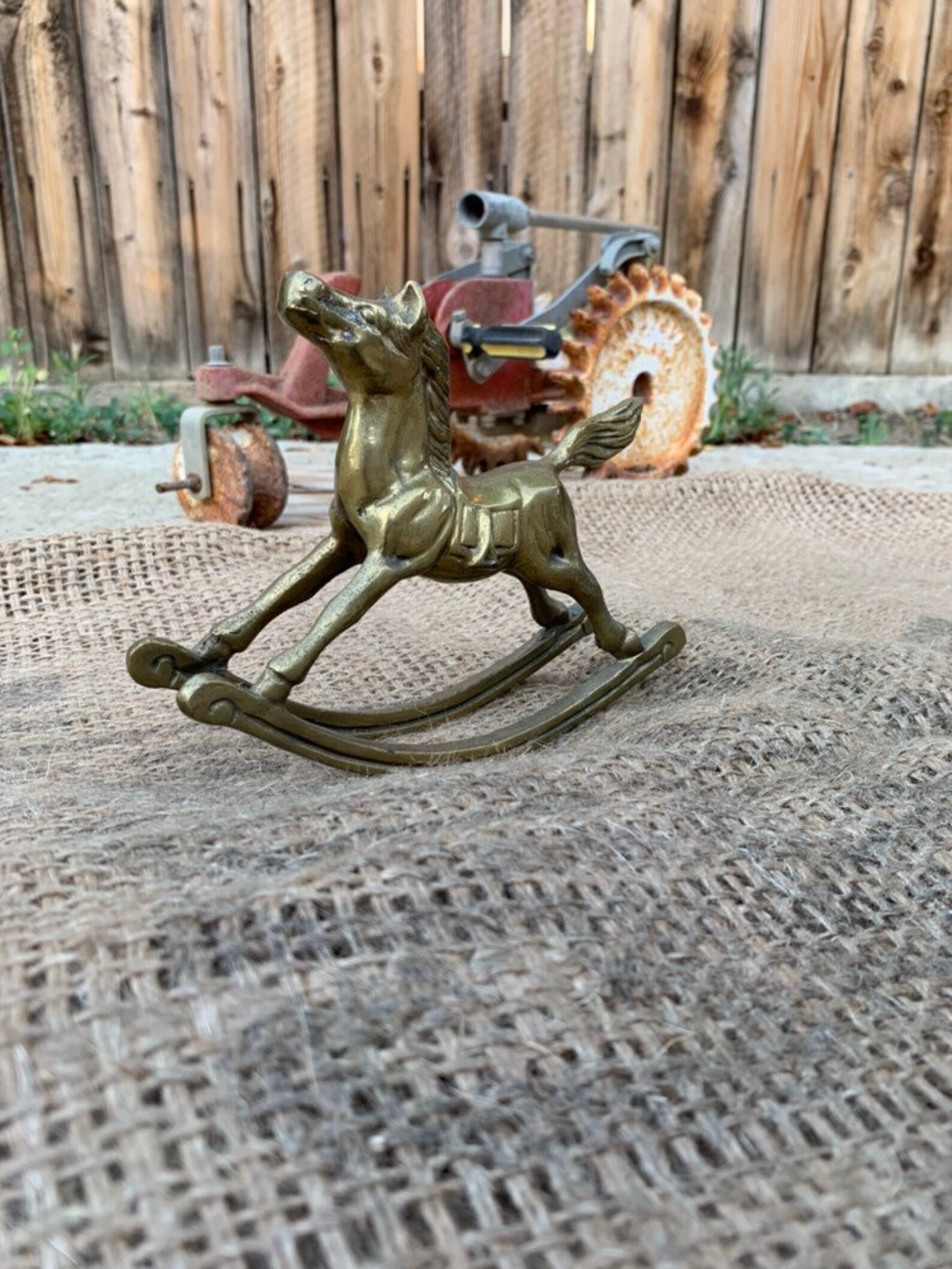 Antique Brass Rocking Horse/figurine / Rocking Horse/ Vintage Decore ...