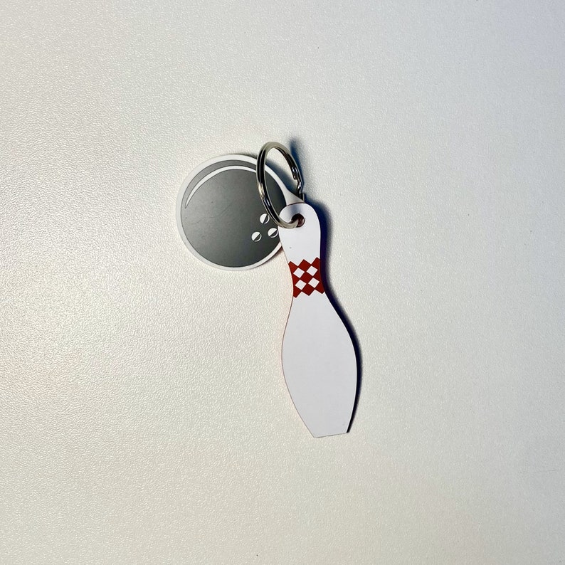 Midcentury Modern Bowling Pin Keychain - Etsy