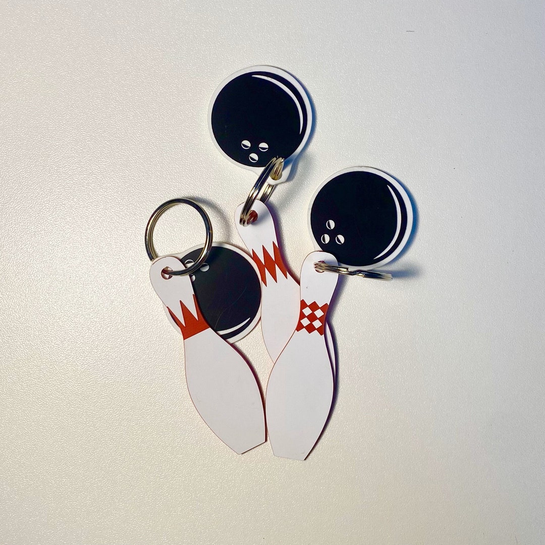 Midcentury Modern Bowling Pin Keychain - Etsy