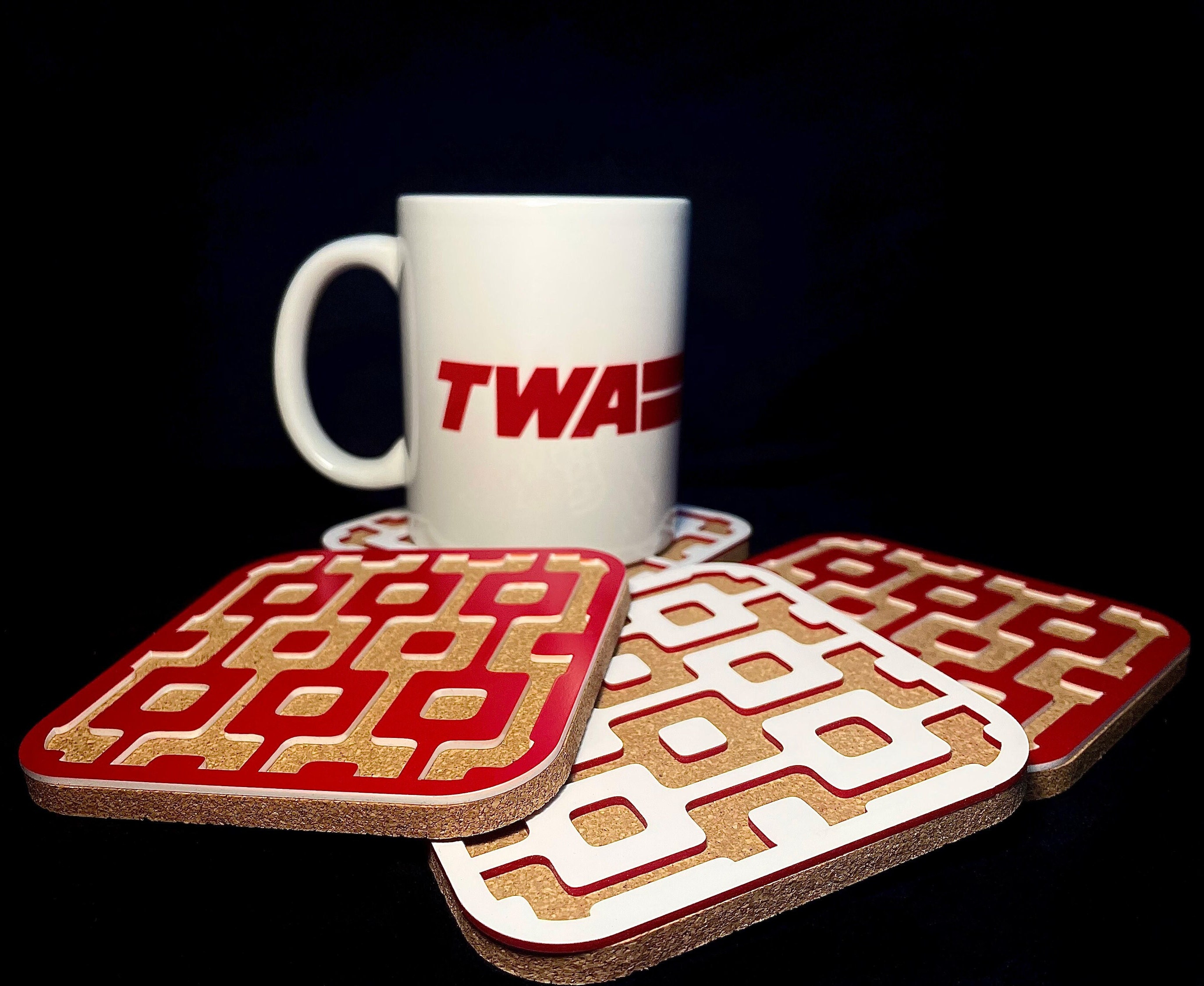 Midcentury Inspired Acrylic and Cork Layered Coasters - Set of 4 - Etsy