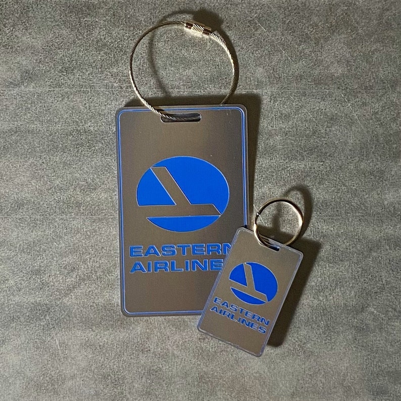 Eastern Airlines Logo Luggage Tag & Keychain Bundle/ Blue and Silver ...