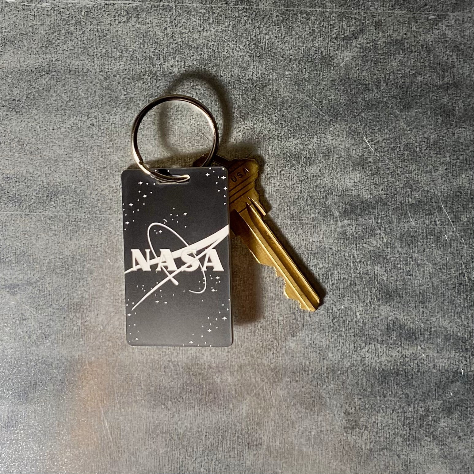 Retro Black and White NASA Logo Luggage Tag & Keychain Bundle, Engraved ...