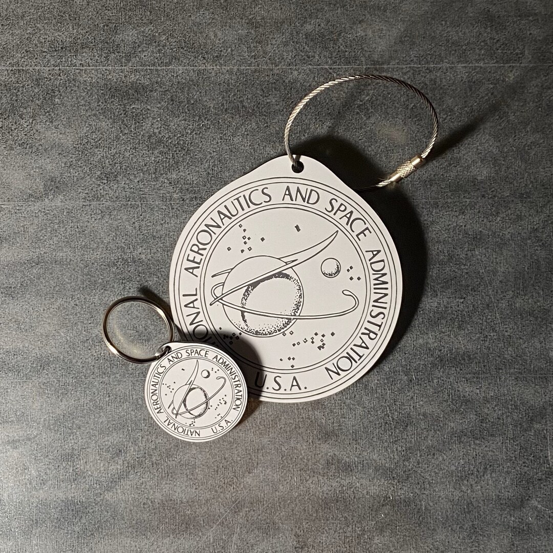 Nasa Seal Luggage Tag & Keychain Bundle/ Black and White Mini NASA ...