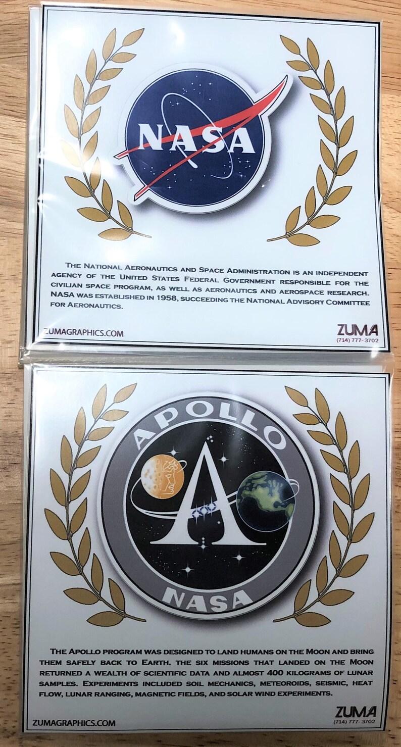 14 NASA Apollo Mission Sticker Decals Collector's Edition - Etsy