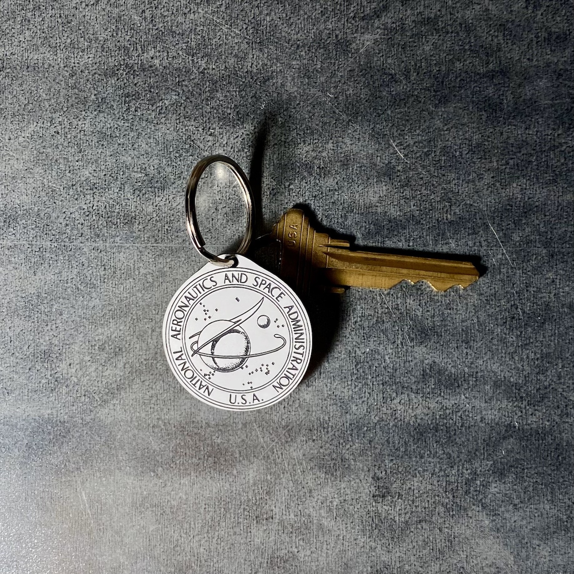 Nasa Seal Mini Luggage Tag Keychain / Black and White Mini NASA ...