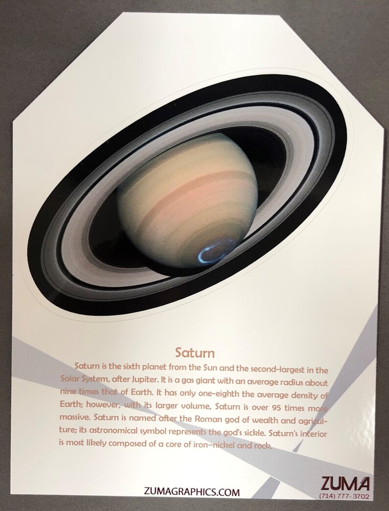 Solar System 9 Planet Sticker Decals on Informational Cards | Etsy