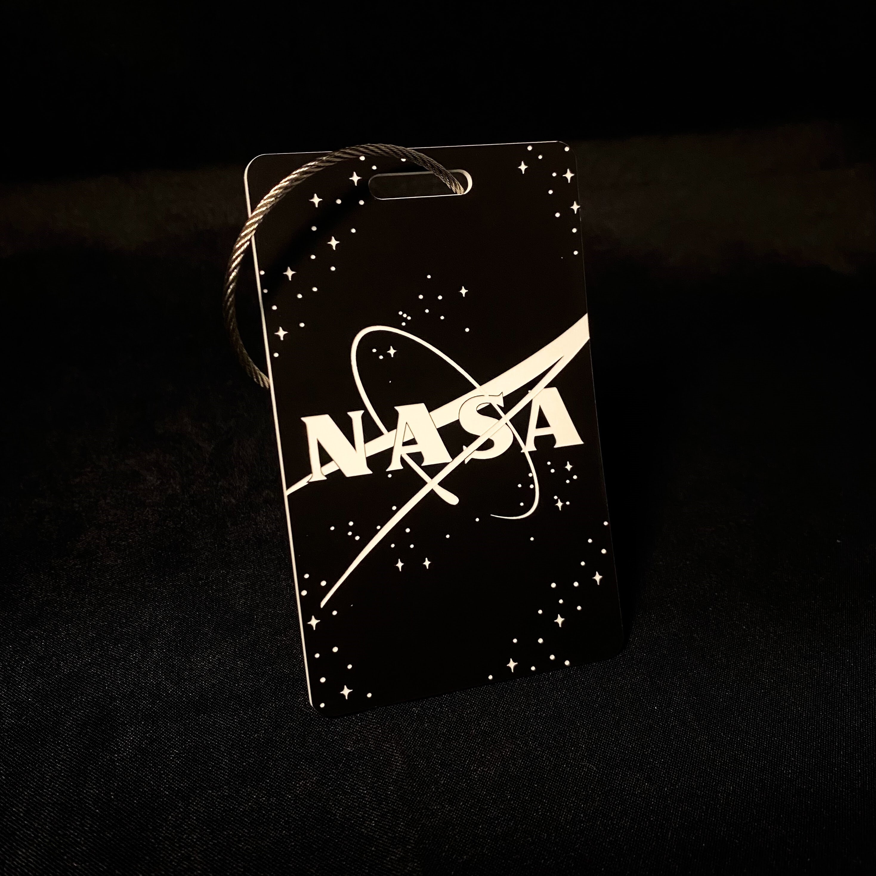 Nasa Logo Luggage Tag & Keychain Bundle/ Black and White Mini Keychain ...