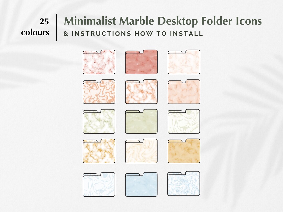 Minimalist Marble Desktop Folder Icons - Set of 25 Colours and ...