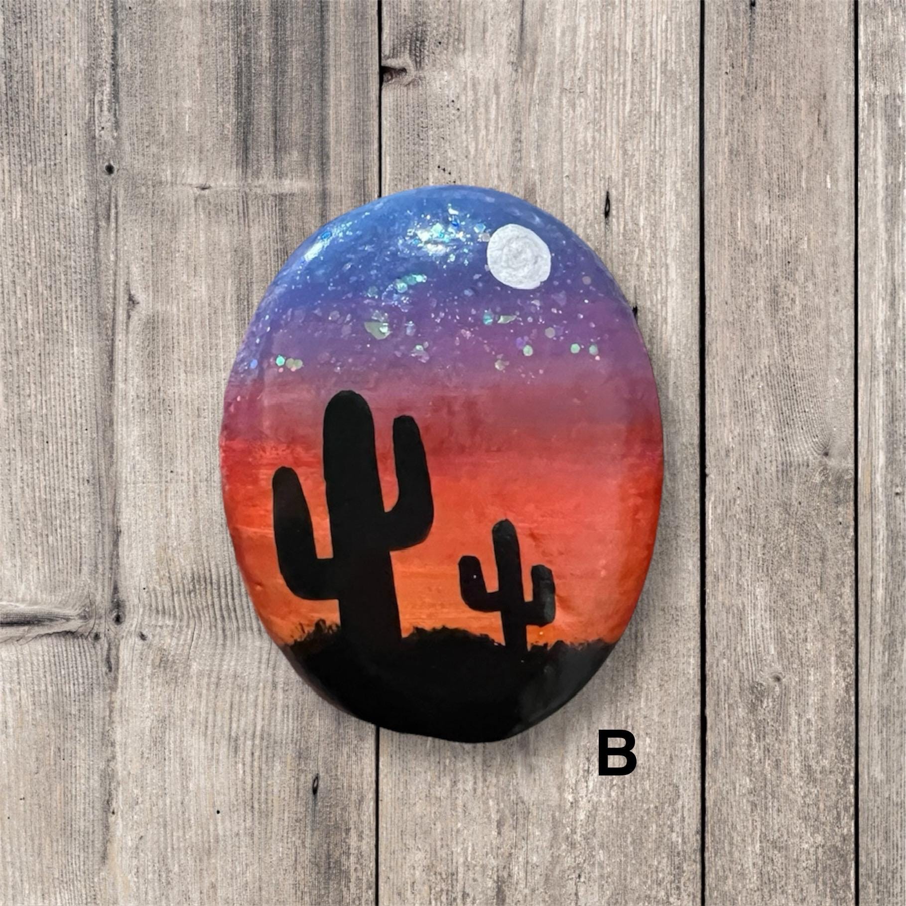 Desert Painted Rock, Painted Stone, Gift, Handmade, Rock Art, Garden ...