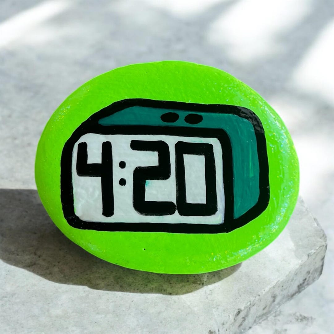 420 Painted Rock, Painted Stone, Gift, Handmade, Rock Art, Garden Stone ...