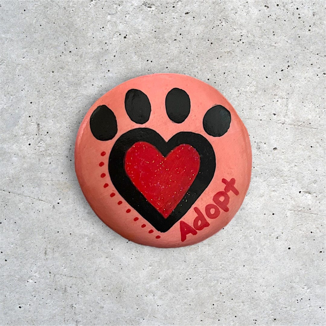 Paw Print Painted Rock, Painted Stone, Gift, Handmade, Rock Art, Garden ...
