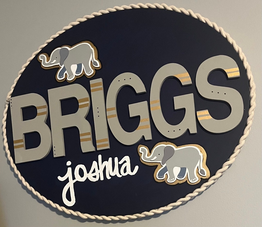Nursery Name Sign, Above Crib Sign, Round Name Sign, Custom Name Sign ...