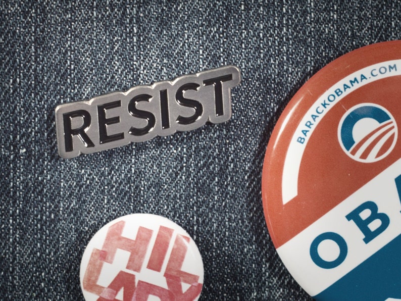 RESIST Enamel Pin / Anti-trump Resistance / Political Statement Lapel ...