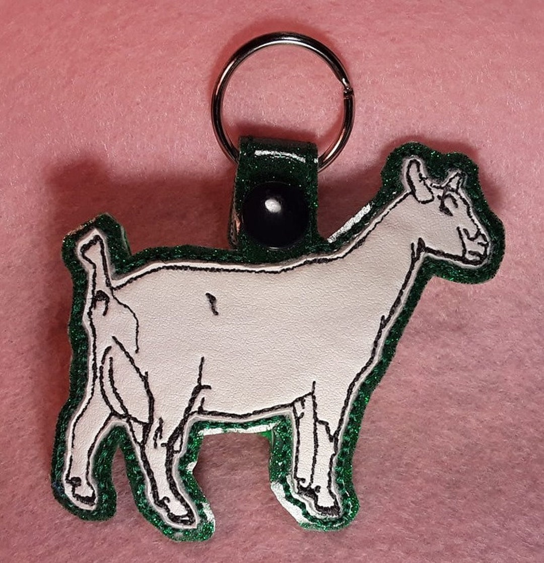 Dairy Goat Key Fob Embroidery Digital File Fits 4x4 Hoop Animal Farm - Etsy