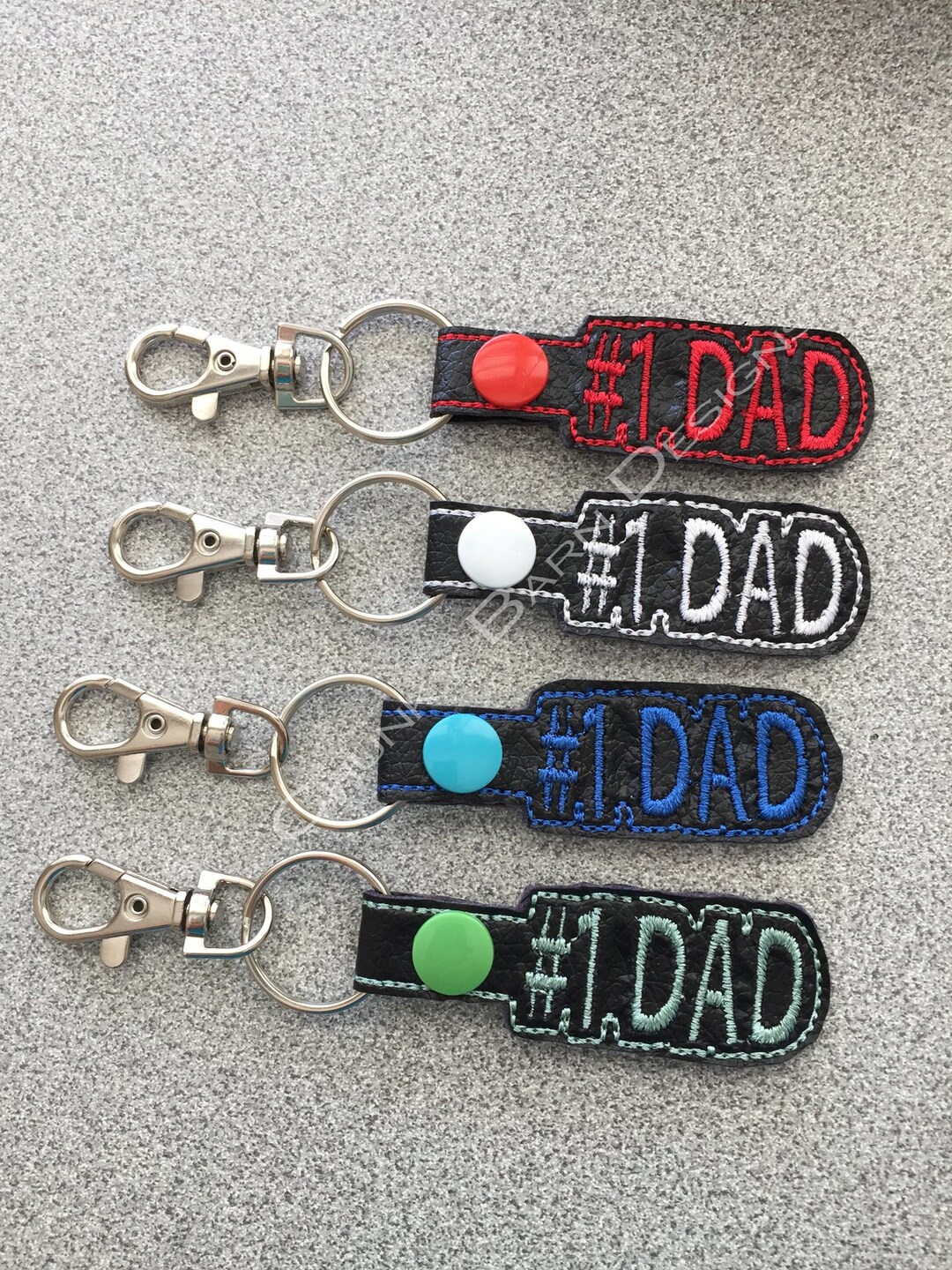 DAD #1 Key Fob Embroidery Digital Design File - Etsy
