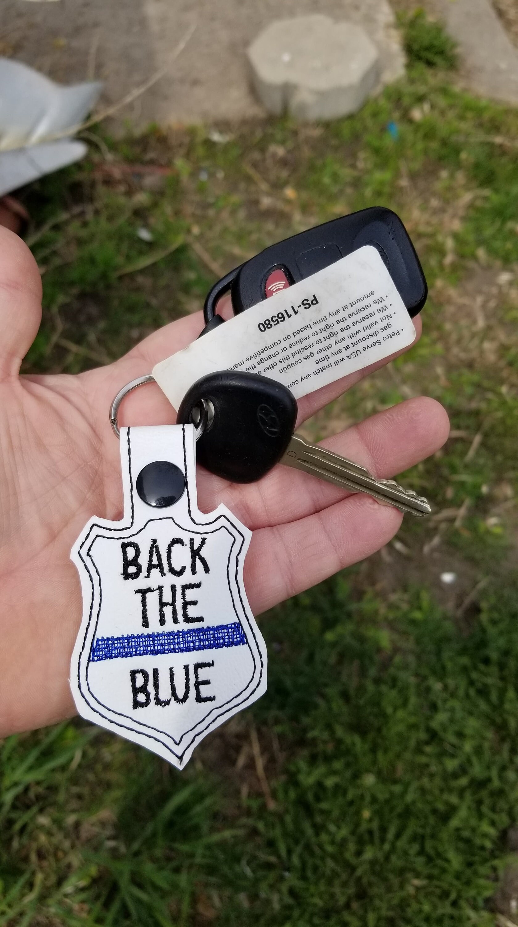 Back the Blue Support the Police Key Chain Fob Embroidery File - Etsy ...